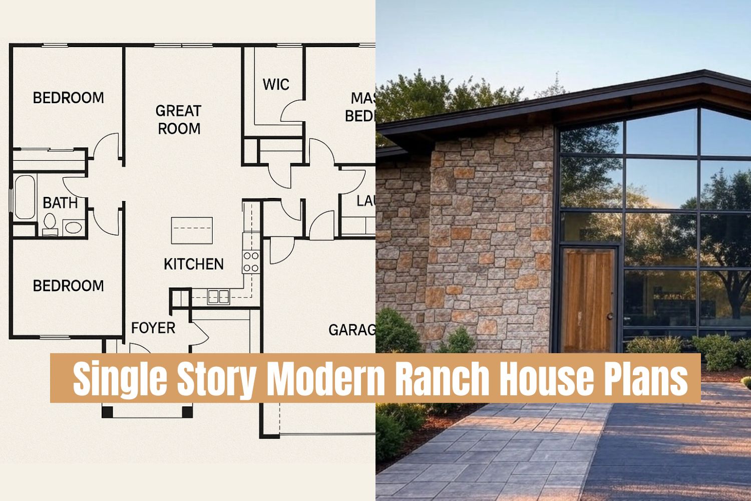 Top 15 Single Story Modern Ranch House Plans: Blending Tradition with ...