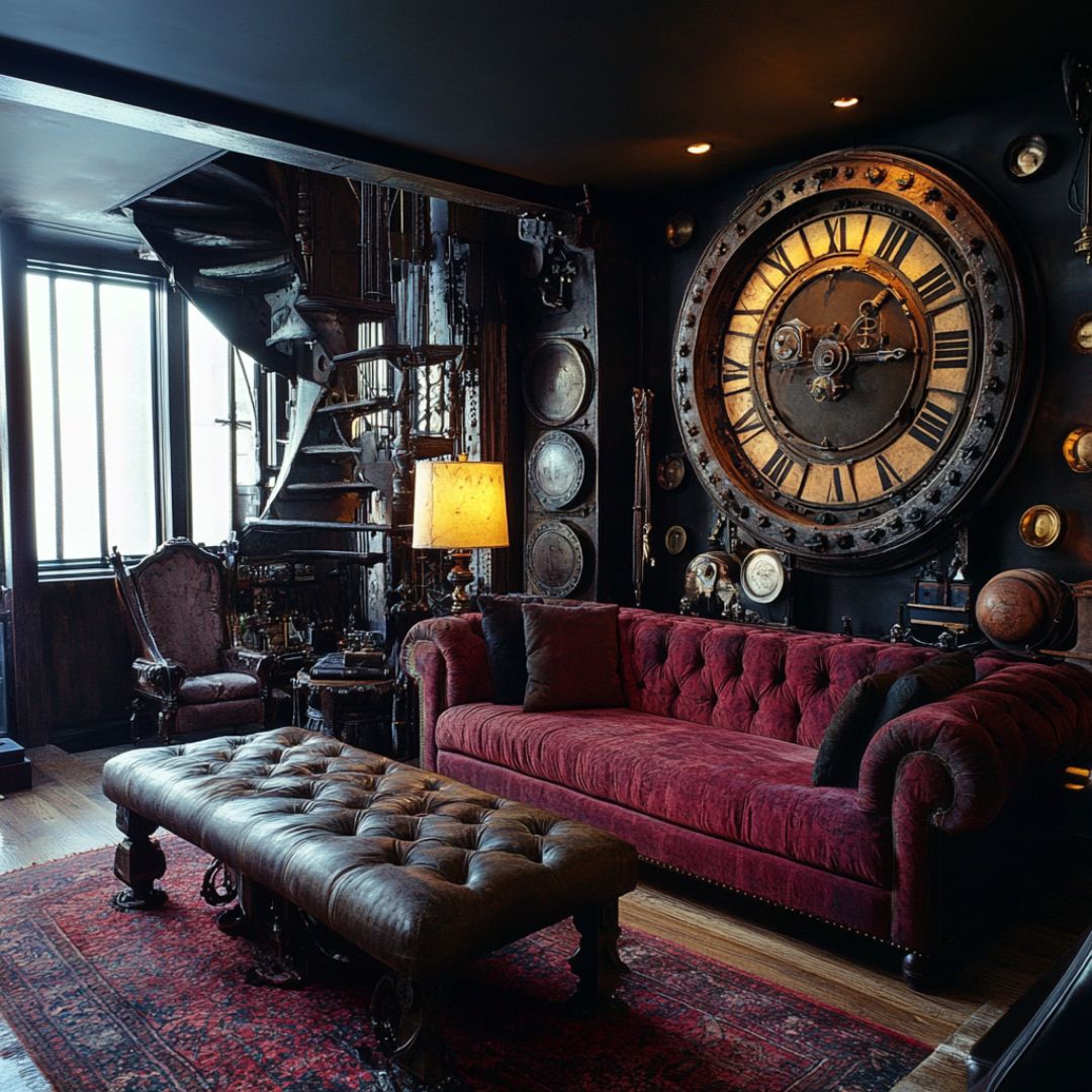 10 Steampunk Living Room Ideas: Vintage Furnishings and Unique Lighting ...