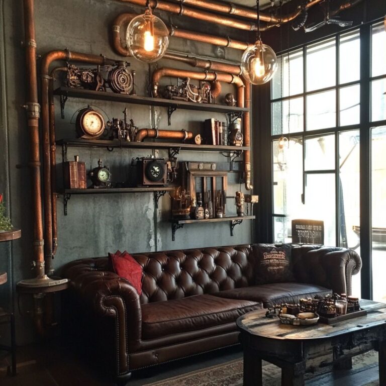 10 Steampunk Living Room Ideas: Vintage Furnishings and Unique Lighting ...