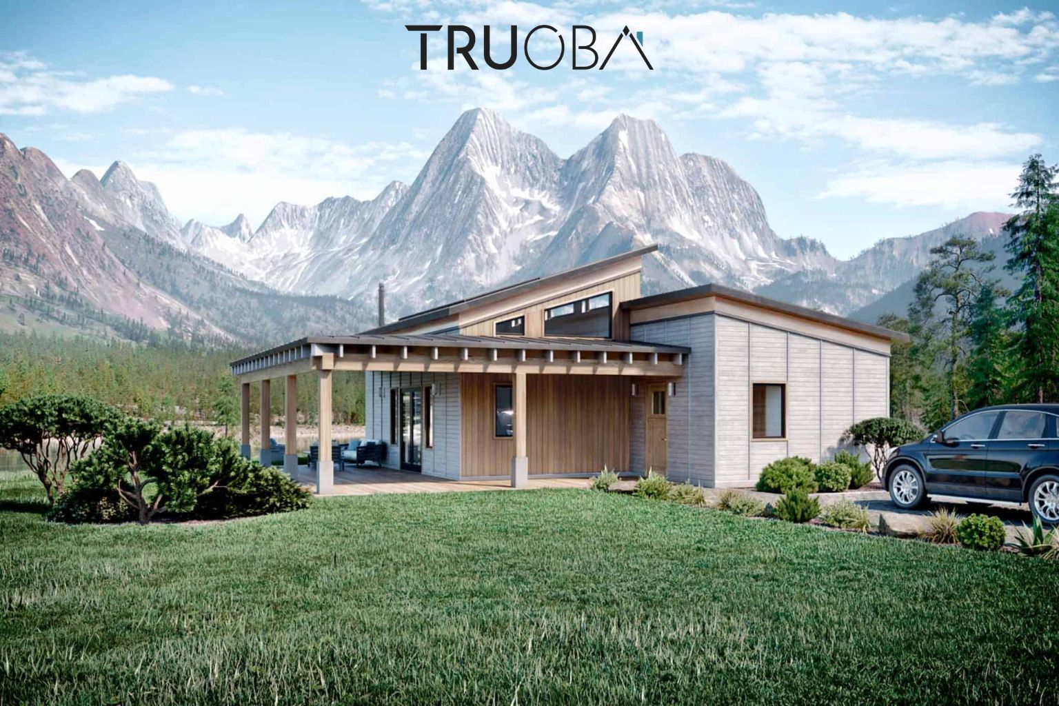 1170 sq/ft Contemporary Cabin-Style 2-Bedroom 2-Bathroom House Plan ...