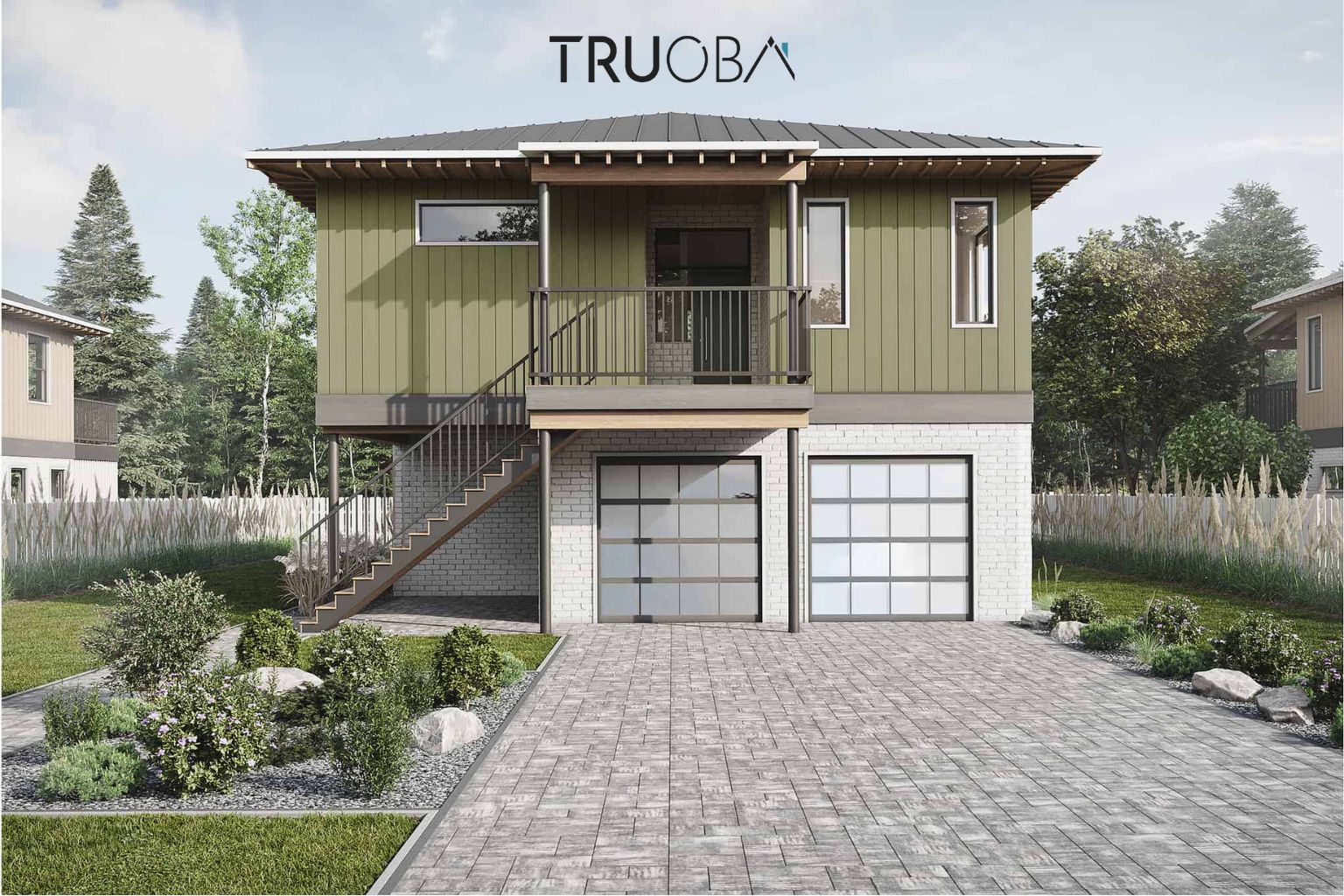 1758 sq/ft Modern Raised-Ranch 4-Bedroom 3-Bathroom House Plan | Florgeous