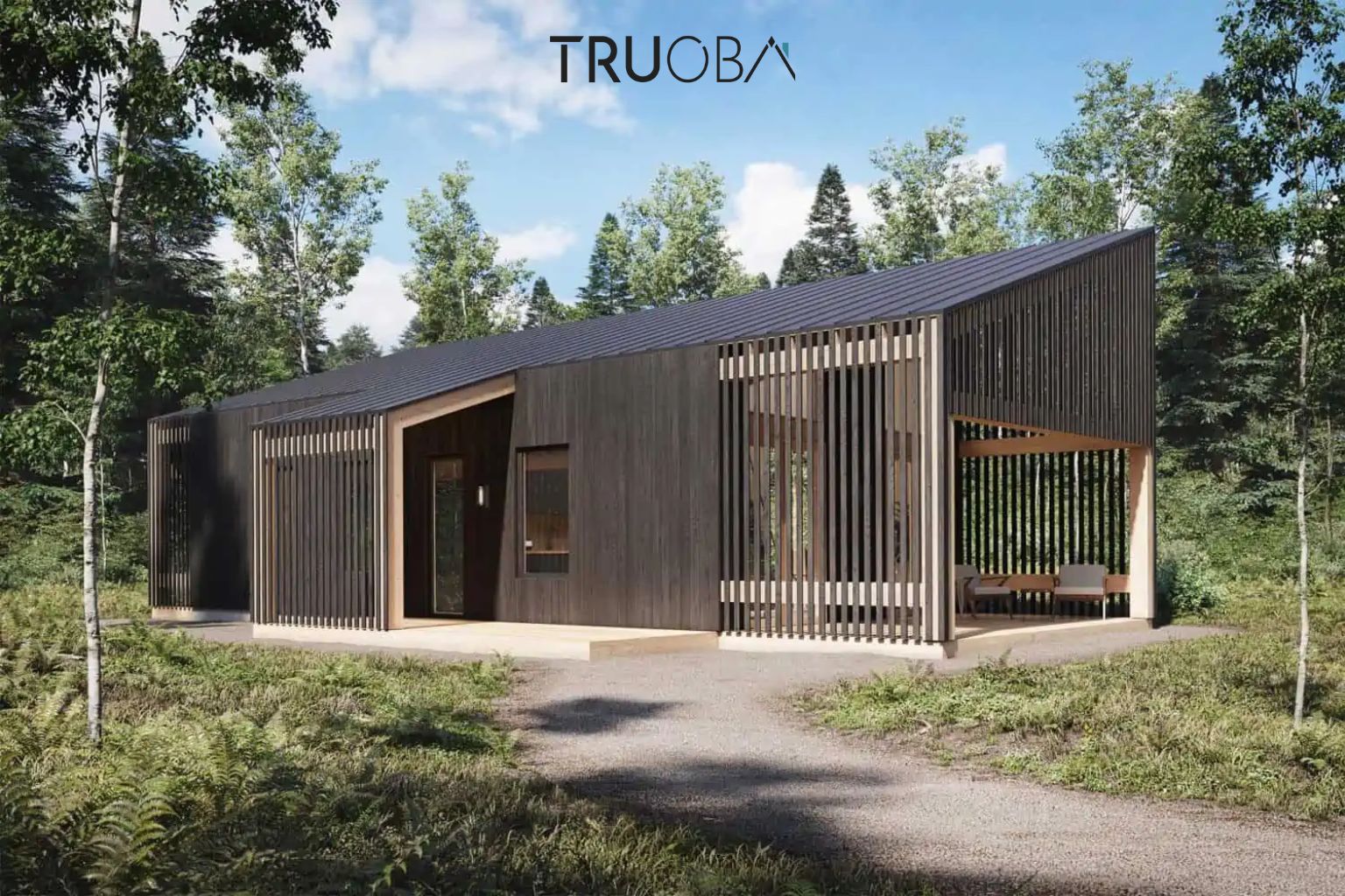 800 sq/ft Modern Minimalist 2-Bedroom 1-Bathroom House Plan | Florgeous