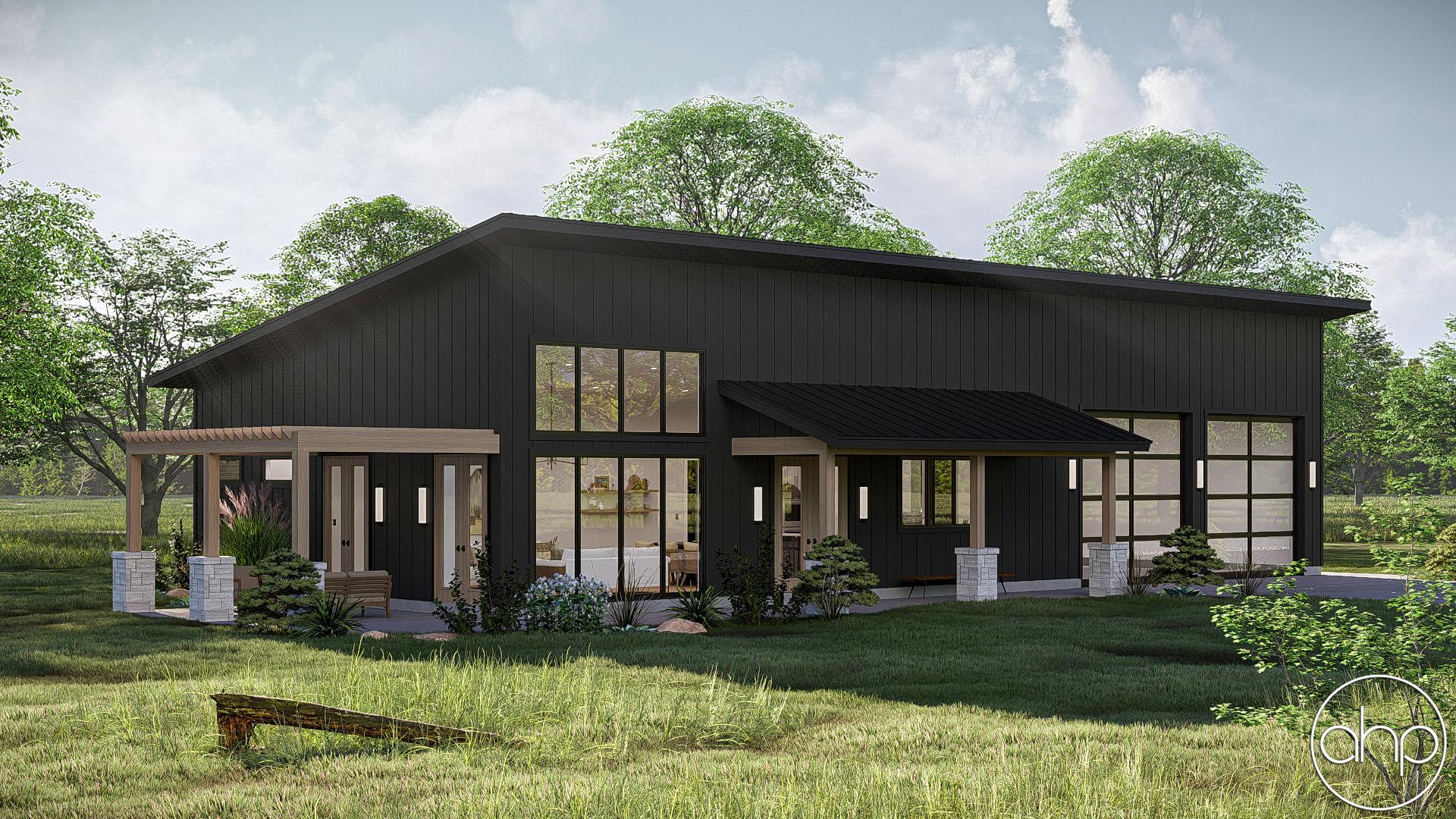 1543 Sq Ft 2-Bedroom 2-Bathroom Modern Barndominium House Plan | Florgeous