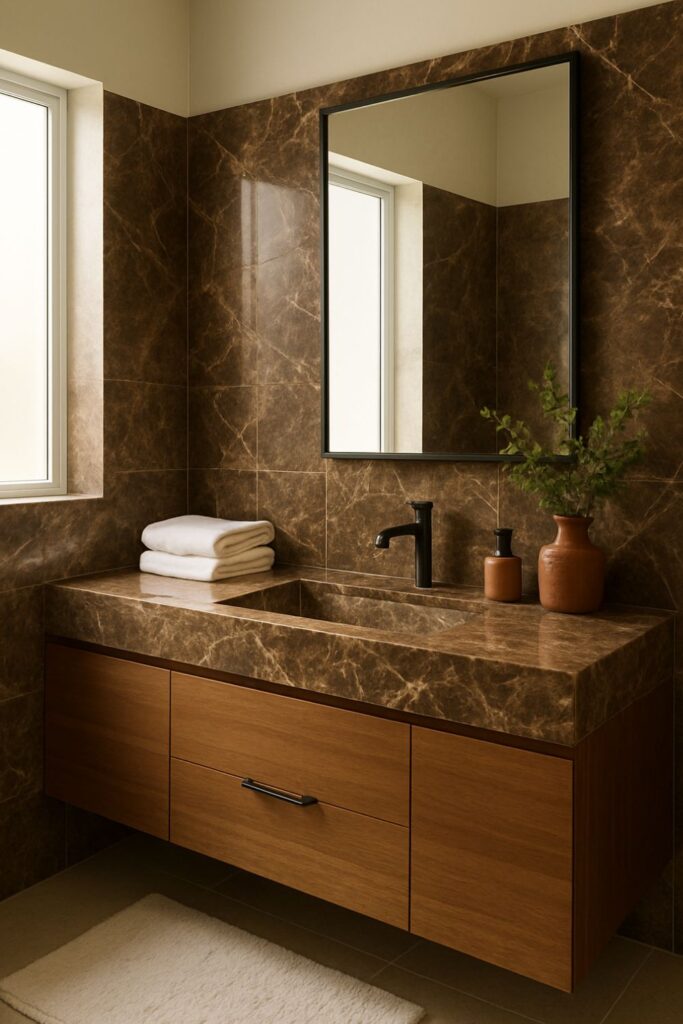 17 Brown Bathroom Ideas: Warm, Elegant, and Naturally Grounding | Florgeous