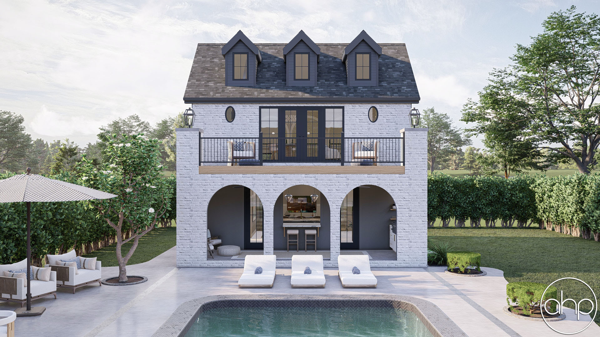 803 Sq Ft Modern Cottage Pool House Plan | Florgeous